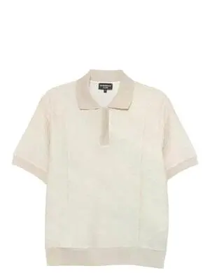 Emporio Armani Knitted Polo Shirt - Neutrals