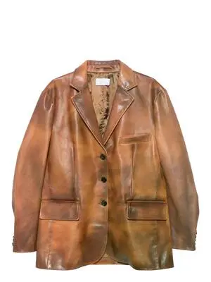Giuseppe Di Morabito Spray-paint Effect Leather Blazer - Brown