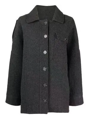 0711 TBILISI Oversized Wool-blend Shirt Jacket - Grey