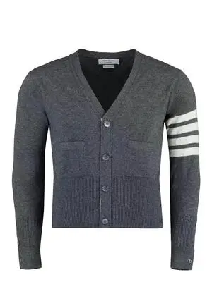 Thom Browne 4-bar Cashmere Cardigan - Grey