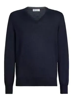 Brunello Cucinelli Brunello Cucinelli V-Neck Sweater Blue