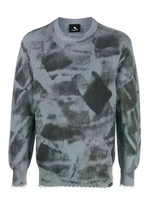 MAUNA KEA Mauna Kea Ribbed Abstract Print Crew Neck Jumper