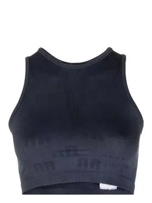 ROTATE BY BIRGER CHRISTENSEN Sleeveless Round Neck Cropped Top - Blue