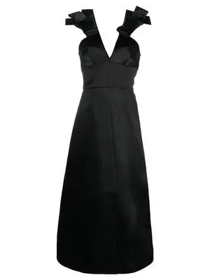 JIL SANDER Bow Detail Midi Dress - Black