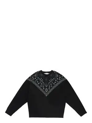 COUNTY OF MILAN Bandana Print Crew Neck Jumper - Black