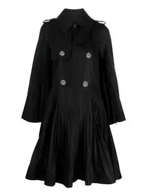 Sacai Double-breasted Peplum Coat - Black