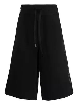 Versace Logo Print Knee Length Shorts - Black