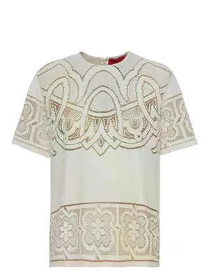 La DoubleJ Lacey House Embroidered T-shirt - Neutrals