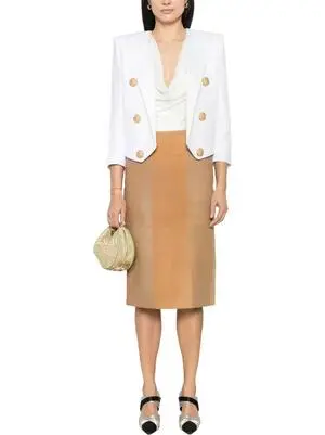 Balmain Textured Blazer With Peak Lapels - White