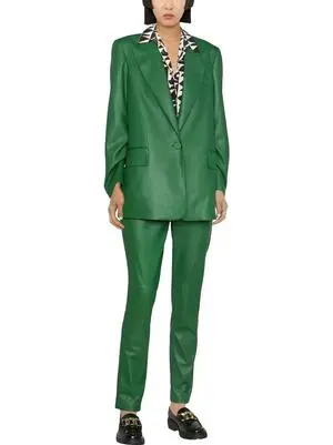 BLANCA VITA Faux-leather Trousers - Green