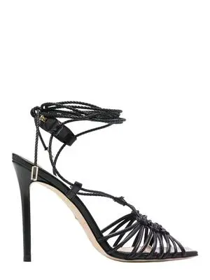 Elisabetta Franchi Calf Leather Stiletto Sandals - Black