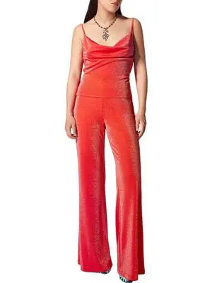 MARGHERITA MACCAPANI Maccapani Red Draped Scoop Neck Top Red