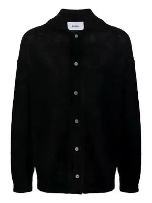 BONSAI Logo Patch Buttoned Cardigan - Black