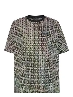 Balmain Monogram-jacquard T-shirt - Black