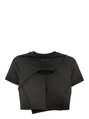 MUSIUM DIV. Cropped T-shirt With Cut-out Detailing - Black