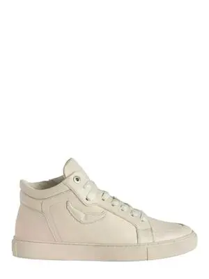 Zadig&Voltaire Fly On Leather High Top Sneakers - Neutrals