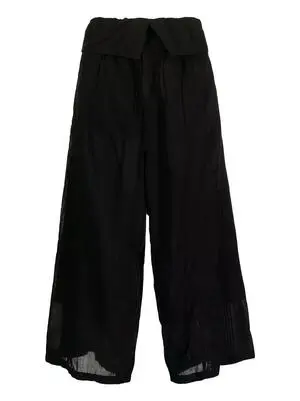 Y’s Cotton Paperbag-waist Culottes - Black