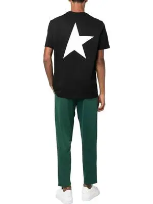 GOLDEN GOOSE Star Collection T-shirt With Contrasting White Logo And Star - Black