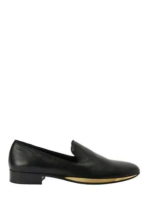 GIUSEPPE ZANOTTI Leather Metal Toecap Loafers - Black