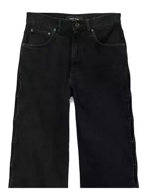 PURPLE BRAND High-waisted Wide-leg Jeans - Black