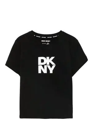 Dkny DKNY Foil Logo Cropped T-Shirt Black