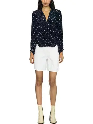 Zadig&Voltaire Silk Graphic Print Blouse - Blue