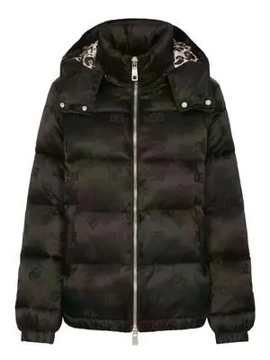 Dolce & Gabbana Dg Logo Jacquard Puffer Jacket - Black