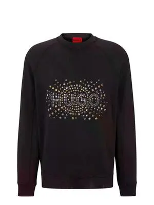 Hugo Logo-studded Cotton Sweatshirt - Brown