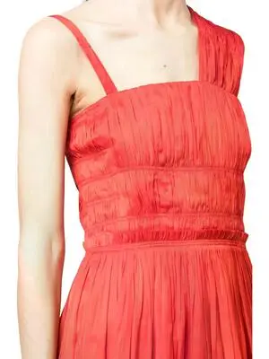 Zadig&Voltaire Roselie Satin Pleated Dress - Red
