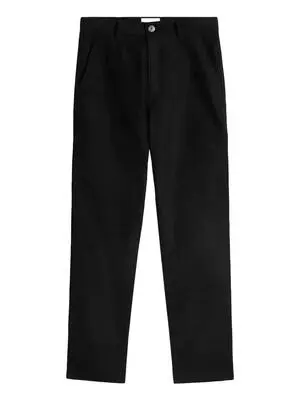 AMI Paris Straight-leg Worker Trousers With Logo Patch - Black