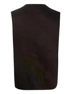 DELL'OGLIO Fine Knit V-neck Vest - Brown