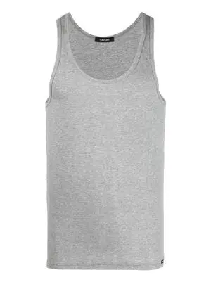 TOM FORD Ribbed Cotton-blend Tank Top - Grey