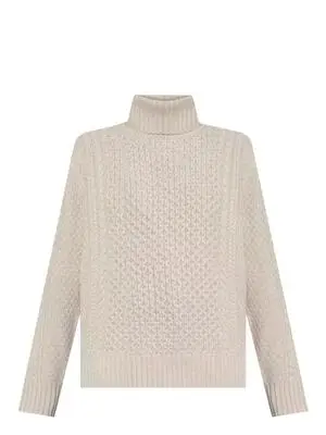 Fabiana Filippi Fisherman's Knit Turtleneck Sweater With Lurex Detail - Neutrals