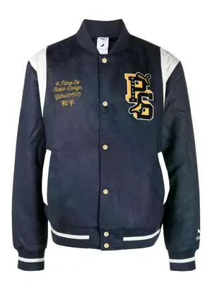 PUMA X Staple Logo-patch Varsity Jacket - Blue