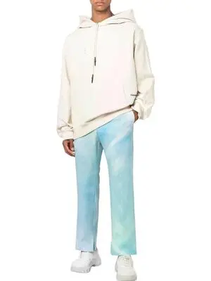 MSFTS Tie-dye Effect Cotton Blend Trousers - Blue