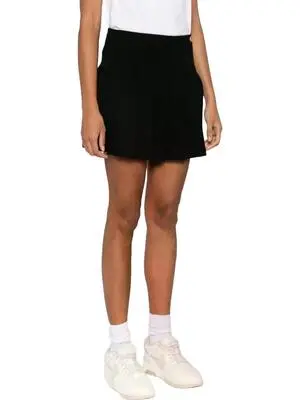 Palm Angels Monogram-embroidered Pleated Mini Skirt - Black