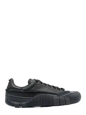 Adidas Low-top Leather Lace-up Sneakers - Black