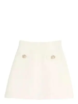 VALENTINO Valentino Garavani Crepe Couture Skirt With Jewel Button Detail