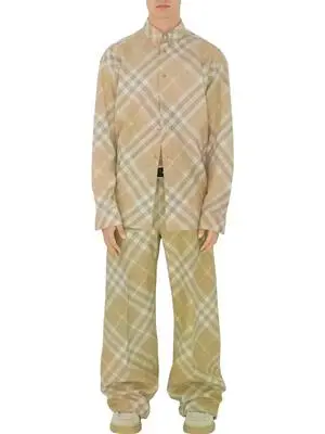Burberry Embroidered Check Shirt - Neutrals