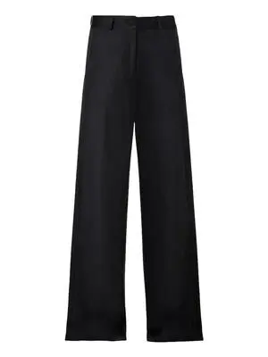 ALMAZ Wide-leg Wool Trousers - Black