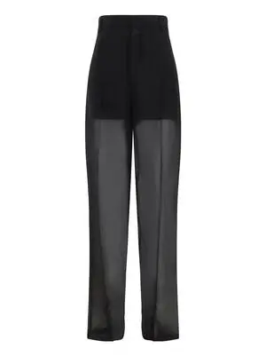 Blumarine Georgette Tailored Trousers - Black