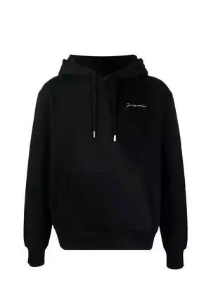 Jacquemus Embroidered Logo Hoodie - Black