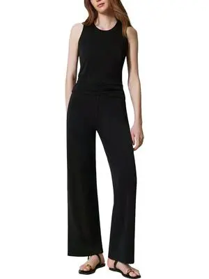TWINSET Draped Flared Trousers - Black