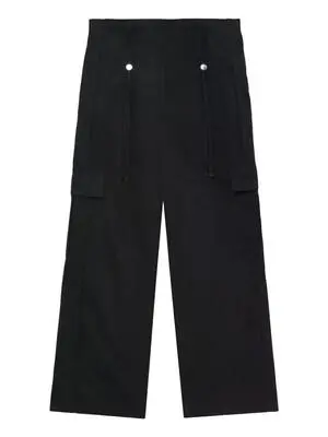 TOUT A COUP Cargo Trousers With Drawstring Waist - Black