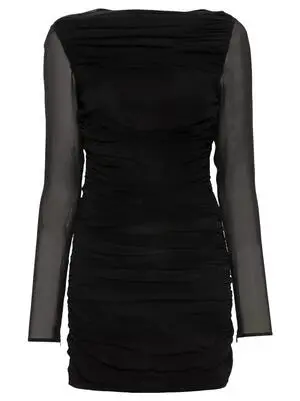 Andamane The Attico Petra Ruched Mini Dress - Black