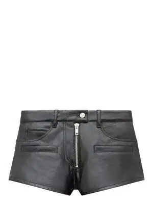 COURREGES Grained Texture Mini Shorts - Black