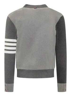 Thom Browne 4-bar V-neck Cardigan - Grey