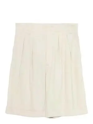 Lorena Antoniazzi Pleated Linen Blend Shorts - Neutrals