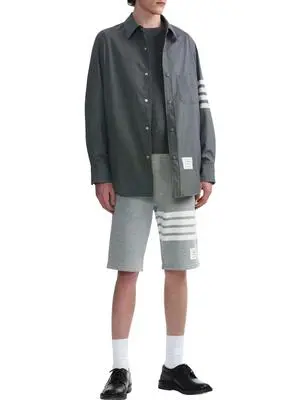 Thom Browne Snap Front Shirt Jacket - Grey