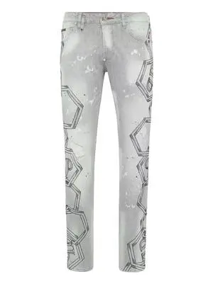 Philipp Plein Crystal Embellished Jeans - Grey